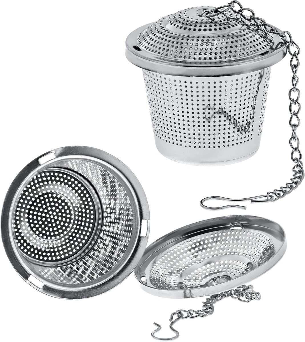 2 Premium Stainless Steel Tea Ball Strainer Infusers - 2" Size with ...