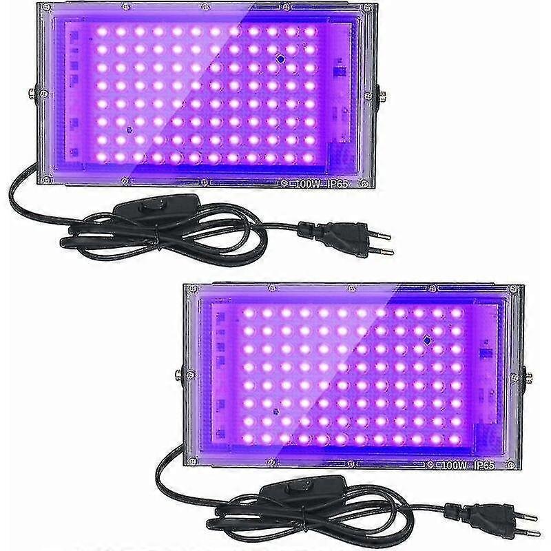 2 szt. 100 W UV LED Floodlight Blacklight Ip65 Wodoodporny, Lampa LED ...