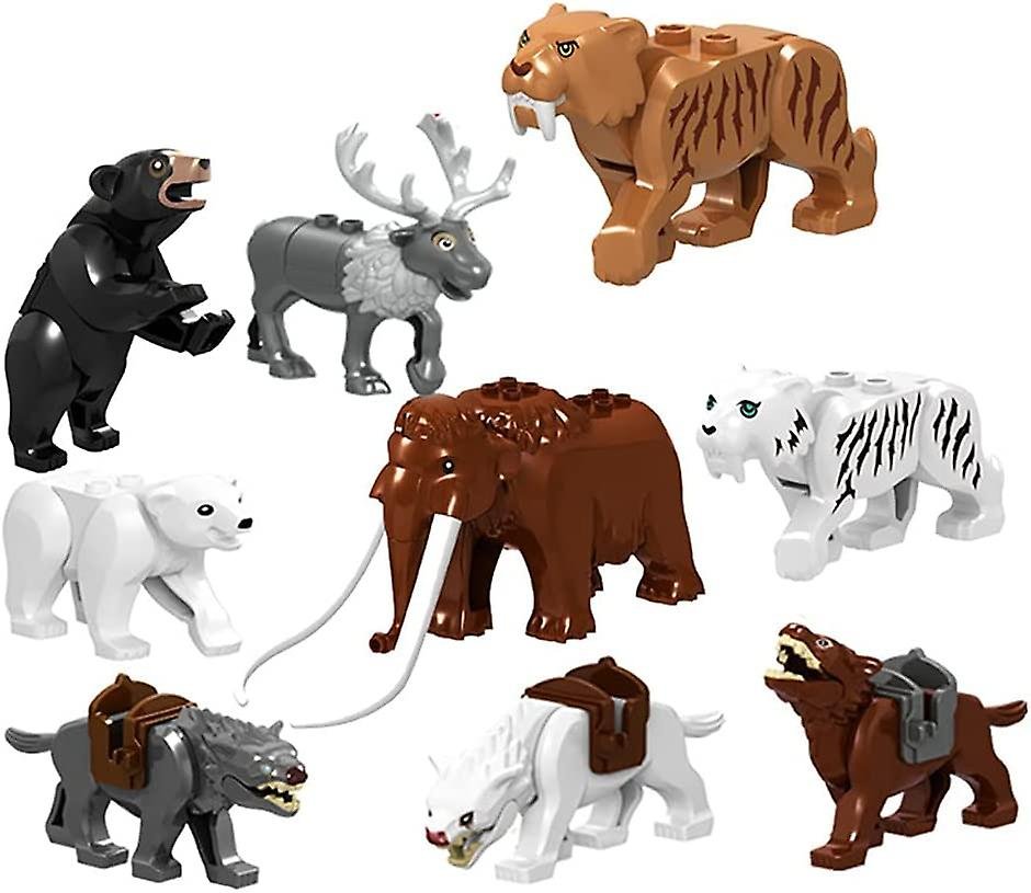 2024,9 szt./zestaw Miejskie zwierzęta Klocki Zoon Figurki Model Mamut ...