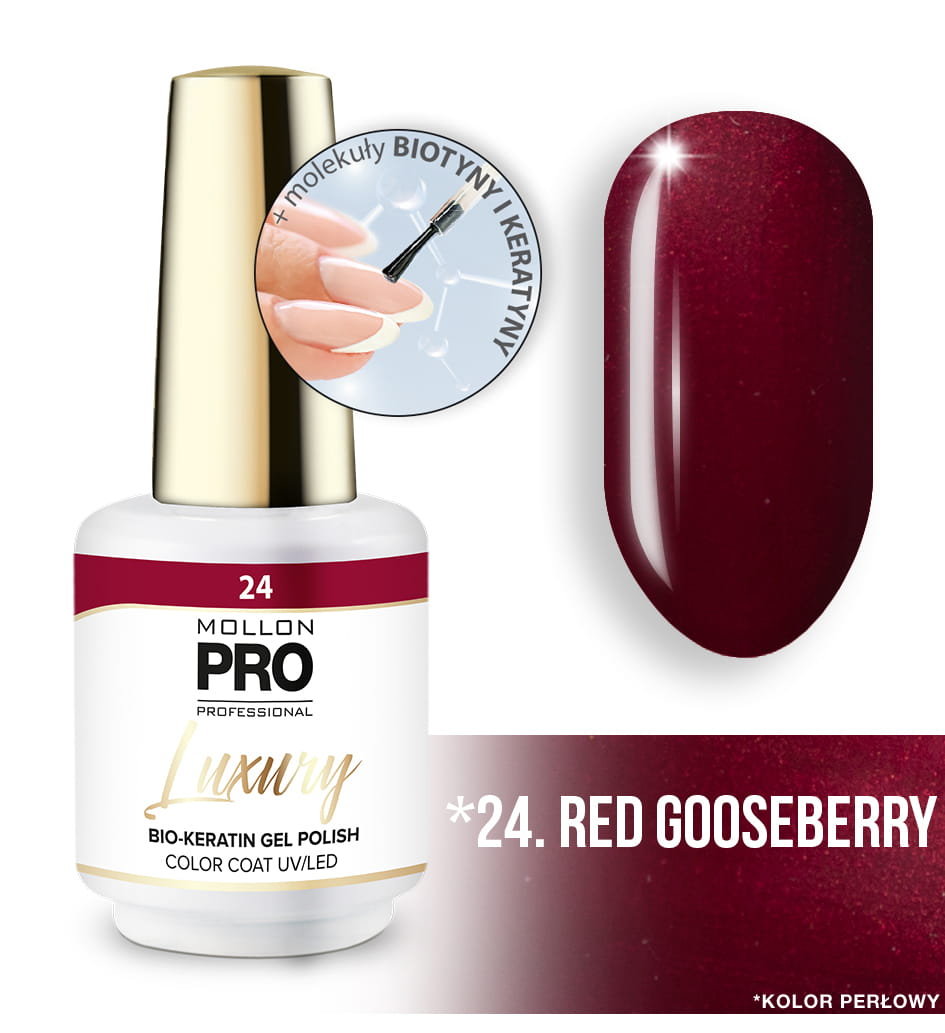 24. RED GOOSEBERRY - Profesjonalny lakier hybrydowy o konsystencji żelu ...