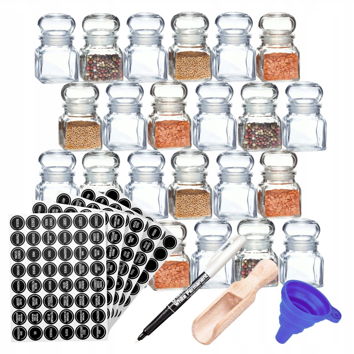 24 X Słoik Słoiki Na Przyprawy 120Ml 240 Naklejek - dodosmart | Sklep EMPIK.COM