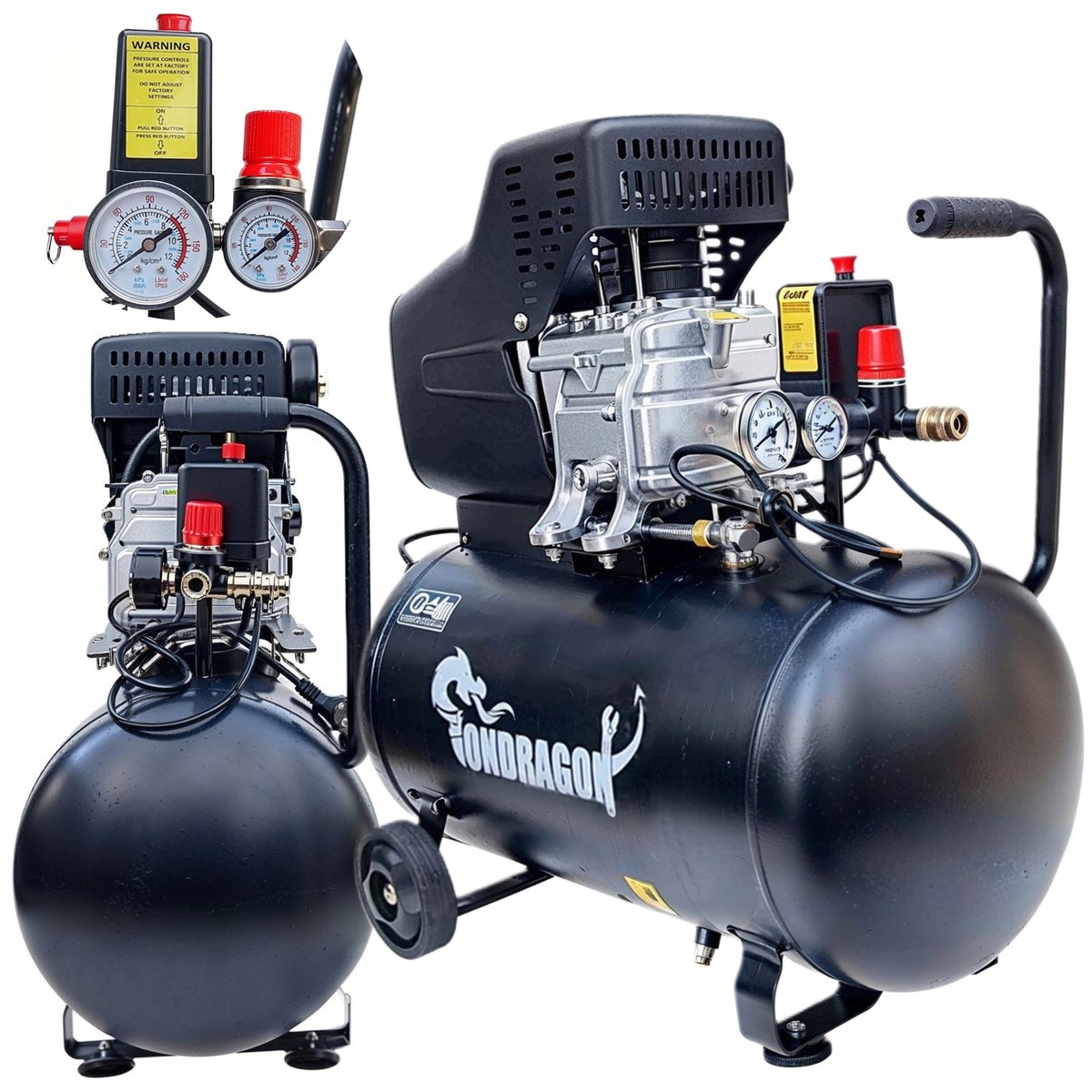 24L Kompresor Olejowy Sprężarka Powietrza 4,2Km 206L/Min Silnik Indukcyjny - Ondragon | Sklep ...