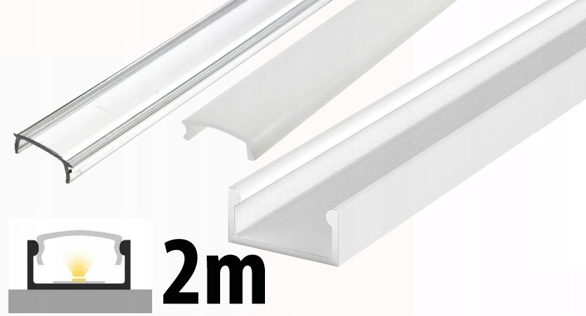 2mb Profil ALUMINIOWY nawierzchniowy typ A P4-1 biały do taśm led ...