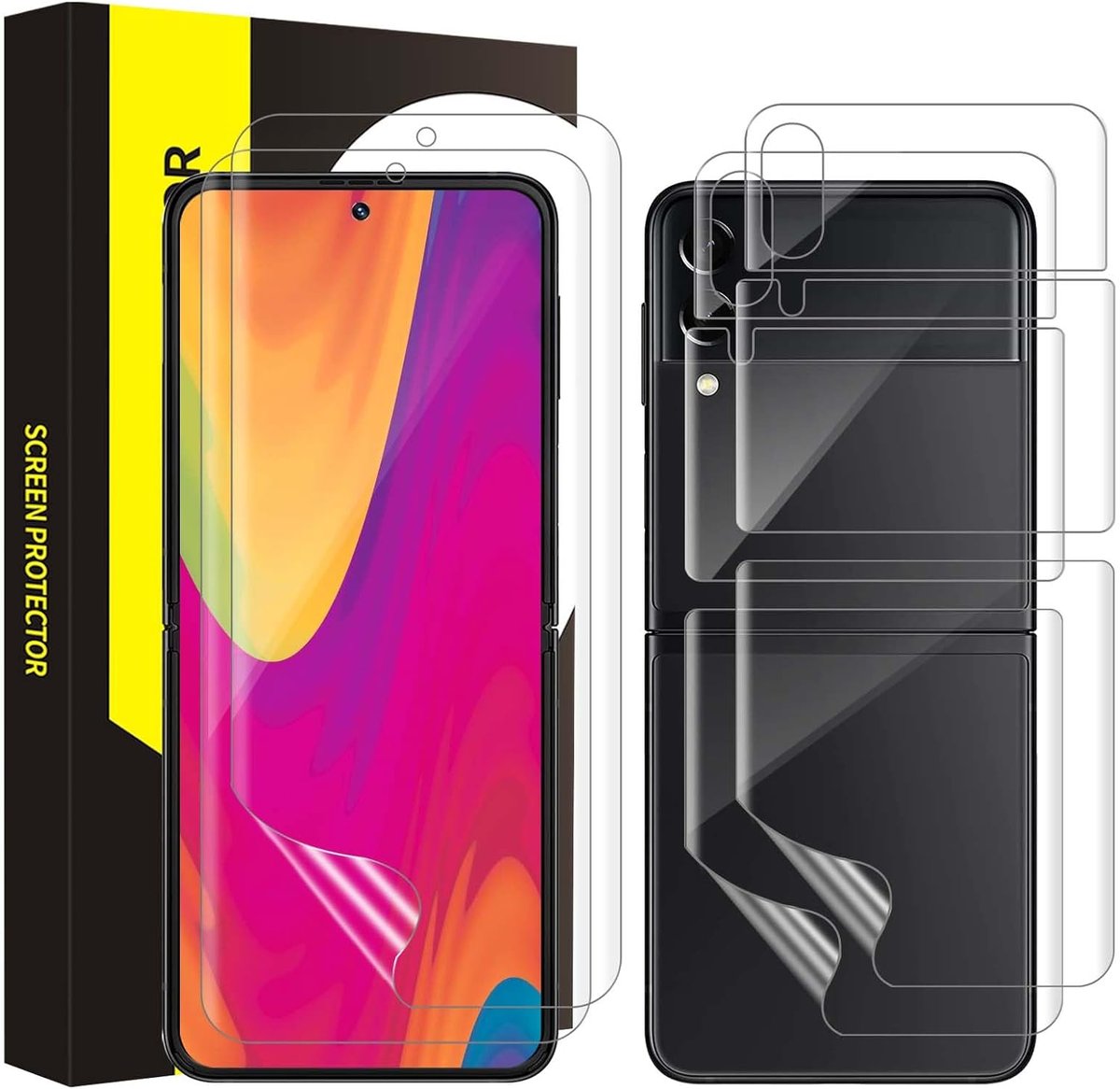 2x FOLIA OCHRONNA DO SAMSUNG GALAXY Z FLIP 3/Z FLIP 4 PRZÓD+TYŁ ...