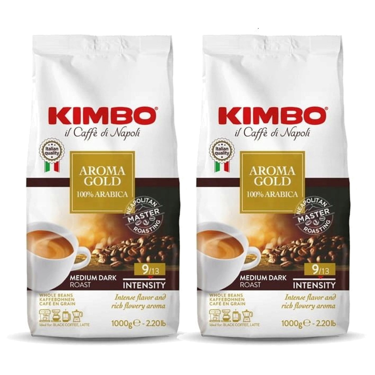2x Kawa ziarnista KIMBO Aroma Gold 1 kg - Kimbo | Sklep EMPIK.COM