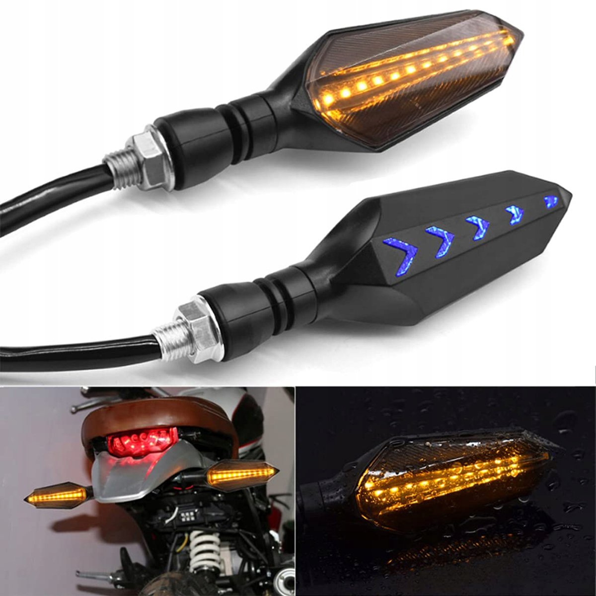 2x Kierunkowskazy Led Drl Dynamiczne Pływające Motocykl Quad Pozycja ...