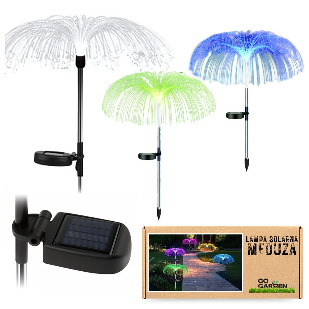 2X Lampa Solarna Ogrodowa Led Meduza Wbijana Multicolor Wodoszczelna Ip65 - Zolta | Sklep EMPIK.COM