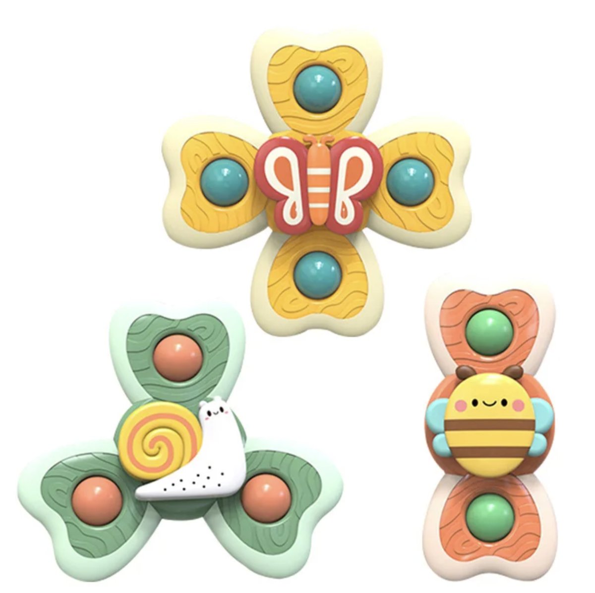 3 Fidget Spinner Z Przyssawką Zabawka Do Kąpieli Sensoryczna ...