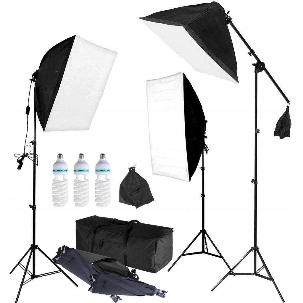 3 lampy studyjne w komplecie z softboxem, statywem i torbą - Inna marka ...