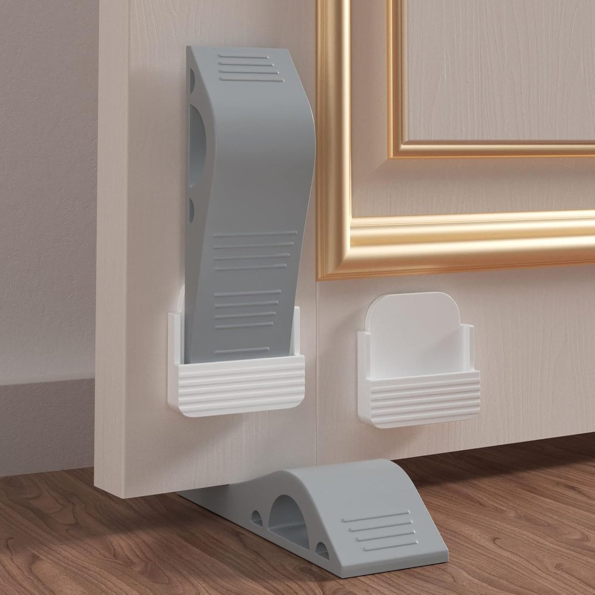 3 Pack Door Stopper Rubber Door Stop, Door Wedge Stopper Floor Works on Multi Floor Surfaces ...