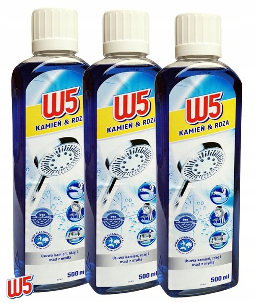 3 x Płyn do czyszczenia W5 czyszczenie wielofunkcyjne kamień i rdza 500 ...