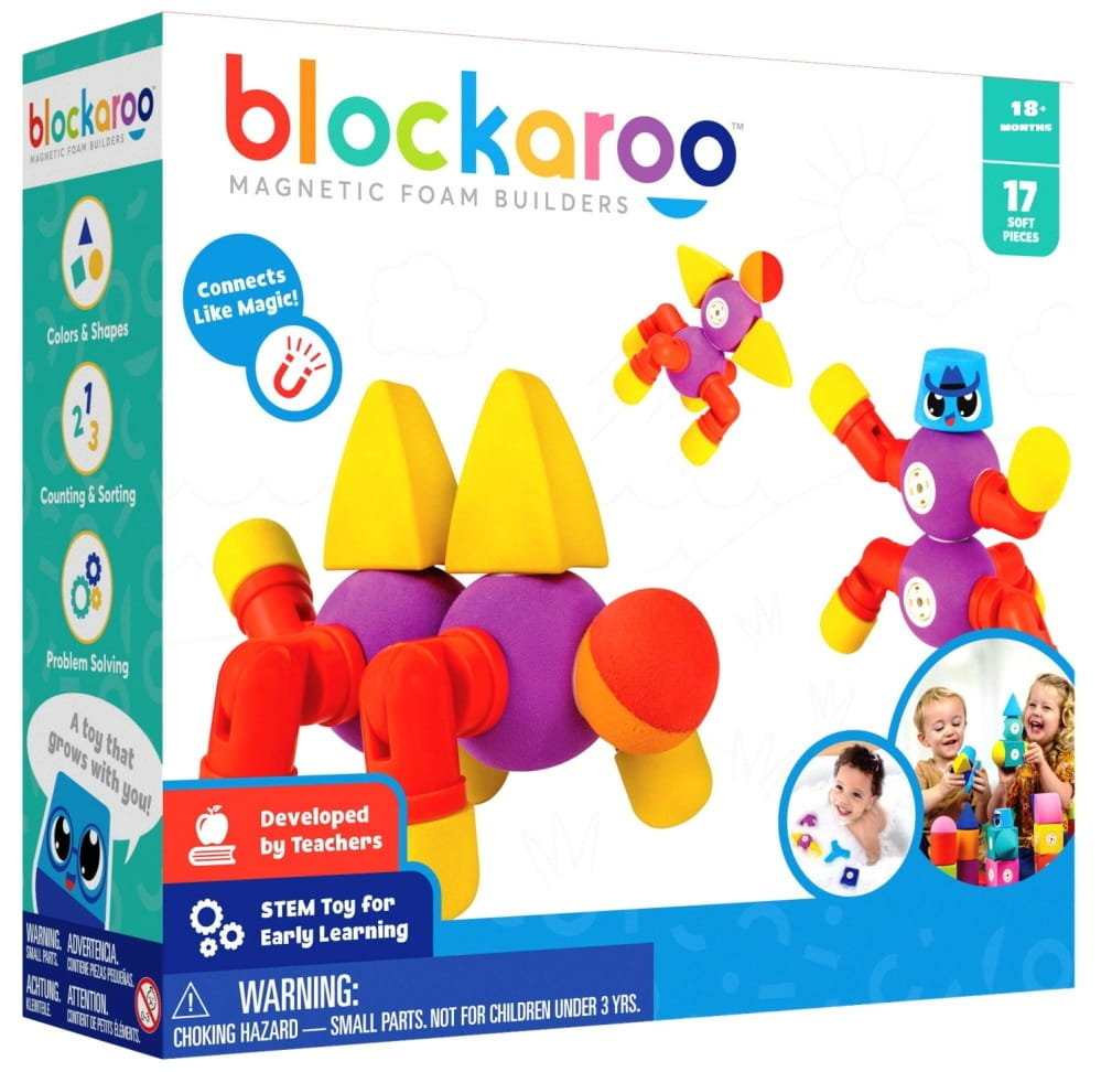 301009 Blockaroo Piankowe klocki magnetyczne CRITTER 17el. Zabawka STEM ...