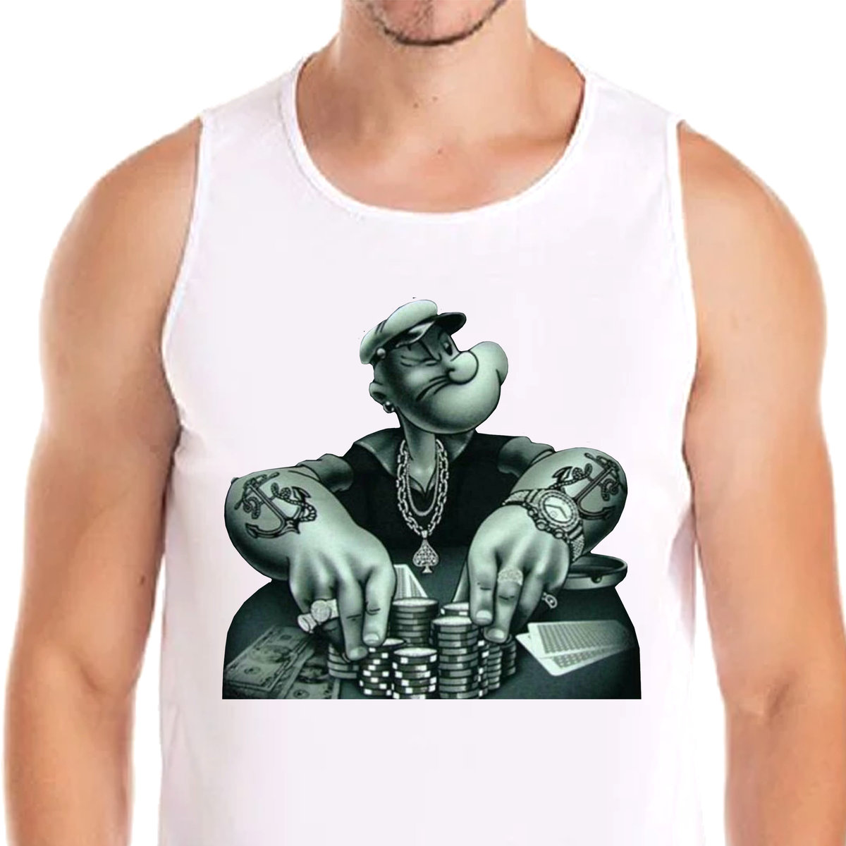 3248 Tank Popeye Marynarz Papaj Gangsta L - Inna marka | Moda Sklep ...