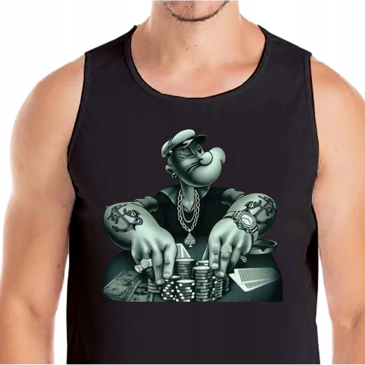 3248 Tank Popeye Marynarz Papaj Gangsta M Czarna - Inna marka | Moda ...
