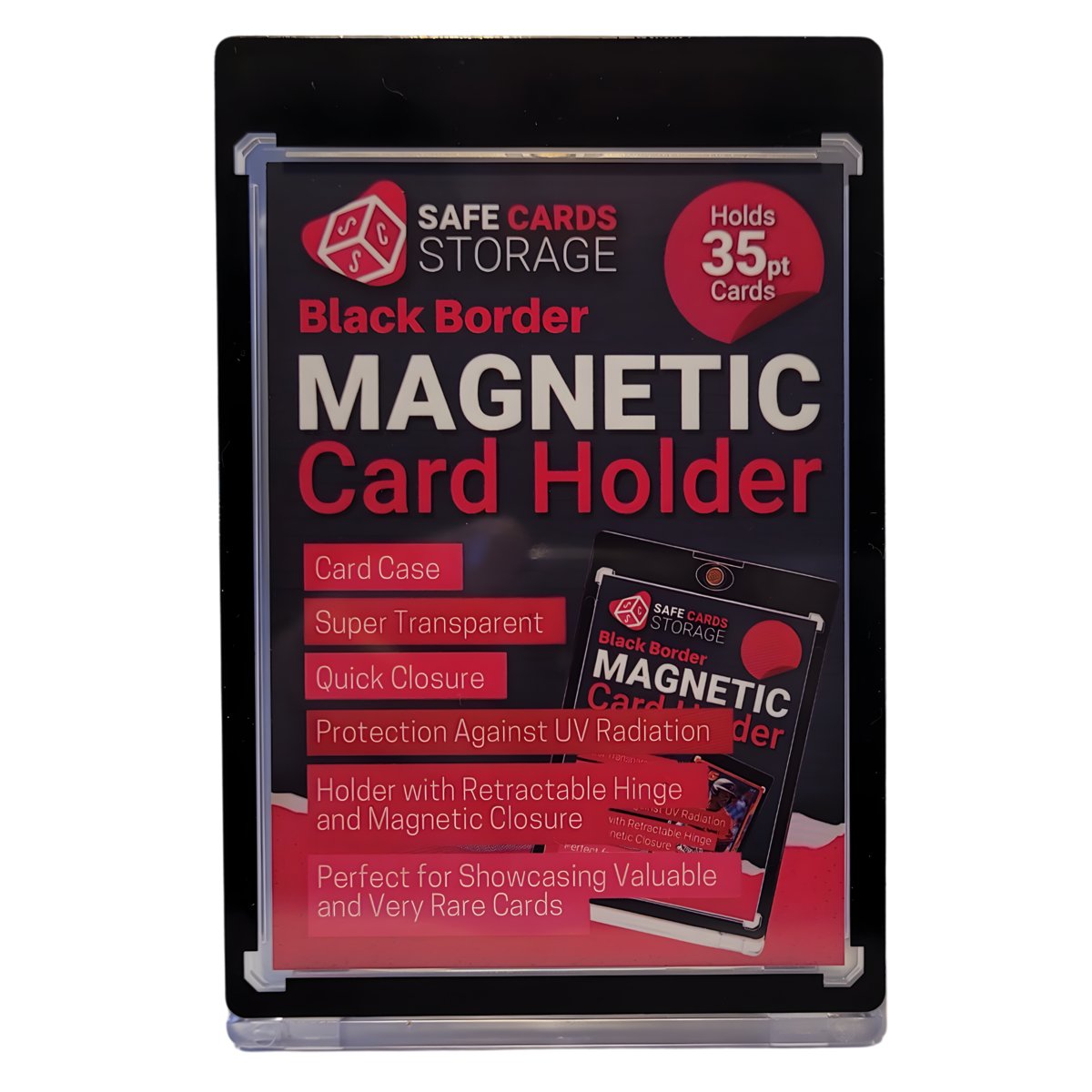 35PT Black Border One Touch Magnetic Holder Ultra clear Safe Cards ...