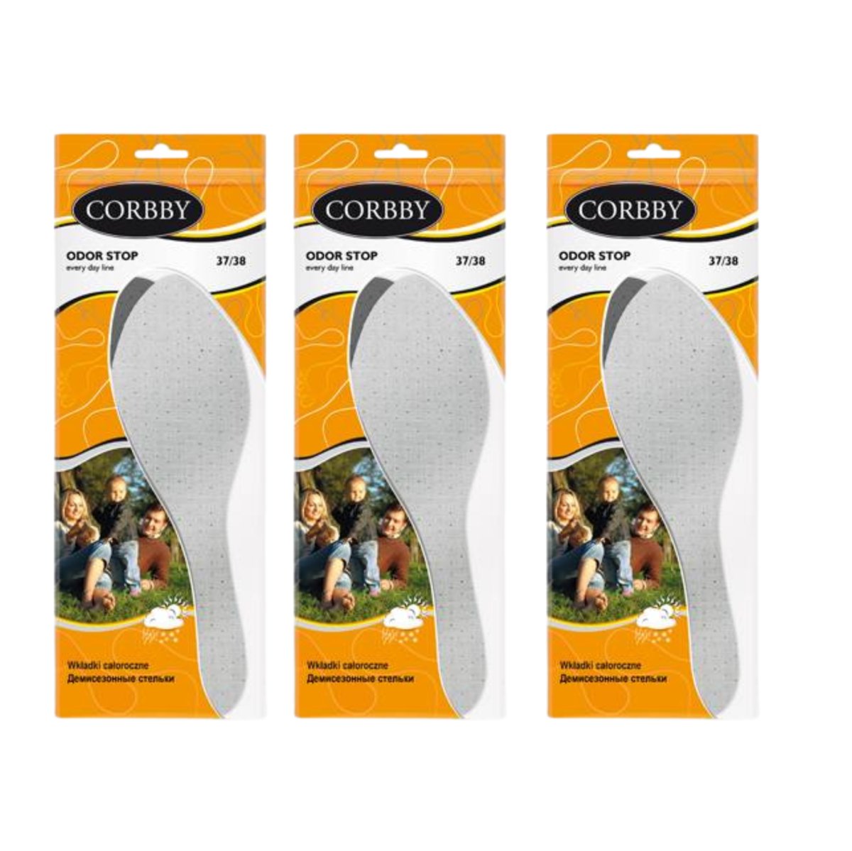 3x Corbby Wkładki do Butów Odor Stop Białe z Weglem Aktywnym - Corbby | Sport Sklep EMPIK.COM