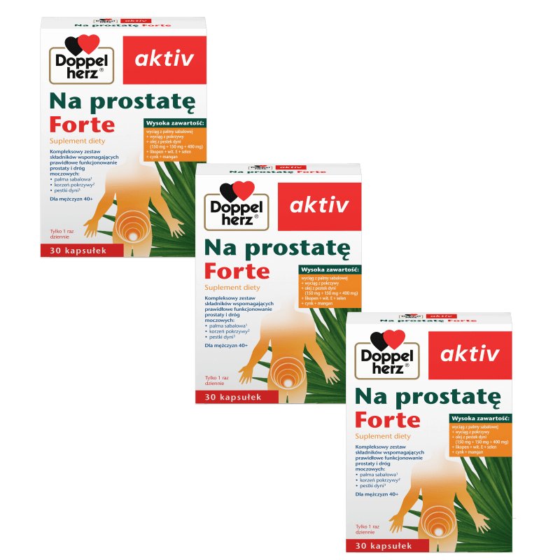 3x Doppelherz® aktiv Na prostatę FORTE, 3x30 kapsułek ZESTAW | Sklep ...