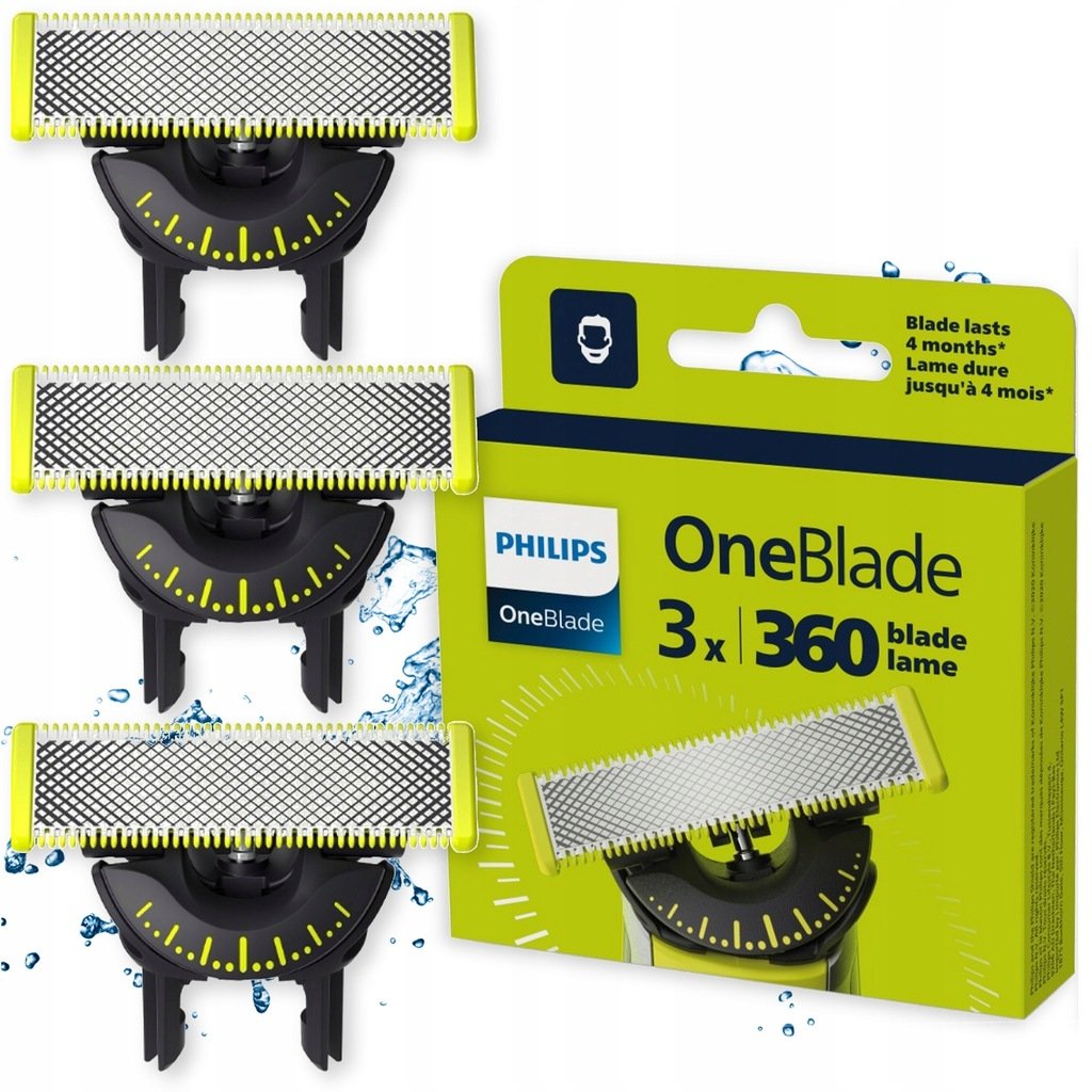 3x OSTRZA PHILIPS ONEBLADE PRO 360 ORYGINALNE OSTRZE NOŻYK GŁOWICA ...
