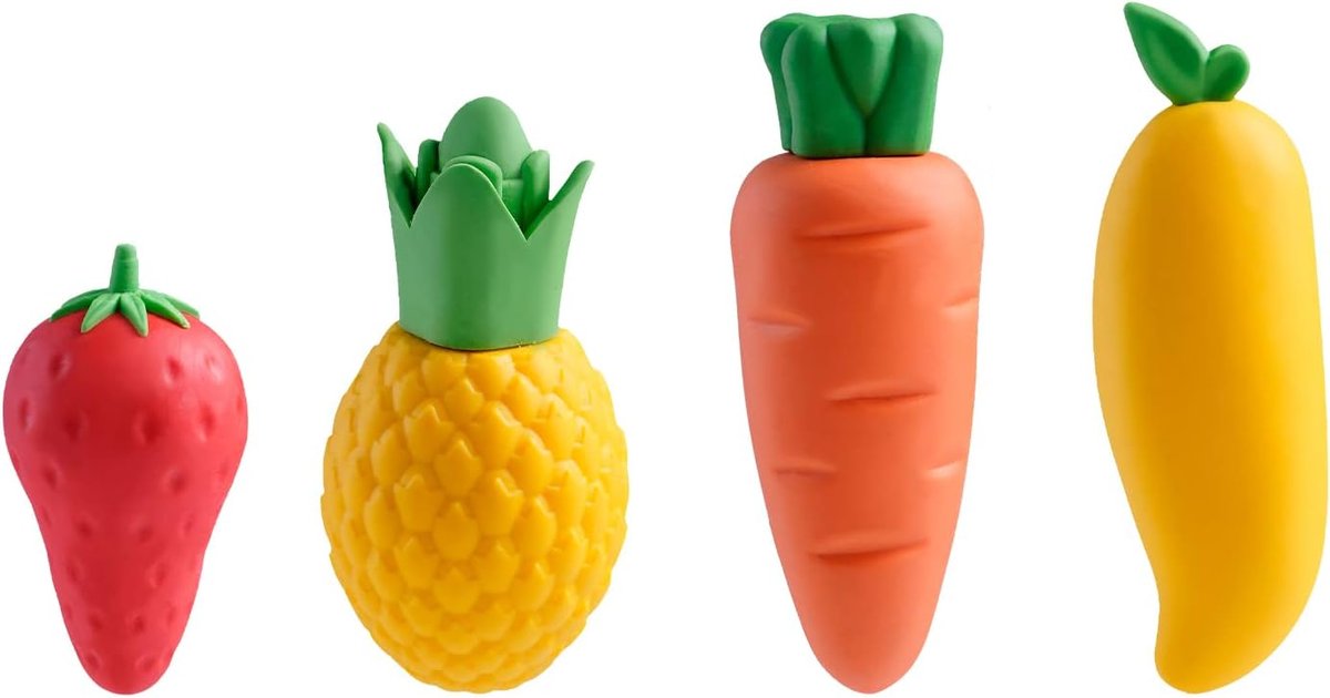 4 Pack Cute Fruit Erasers, Big Erasers Mango Pineapple Strawberry ...