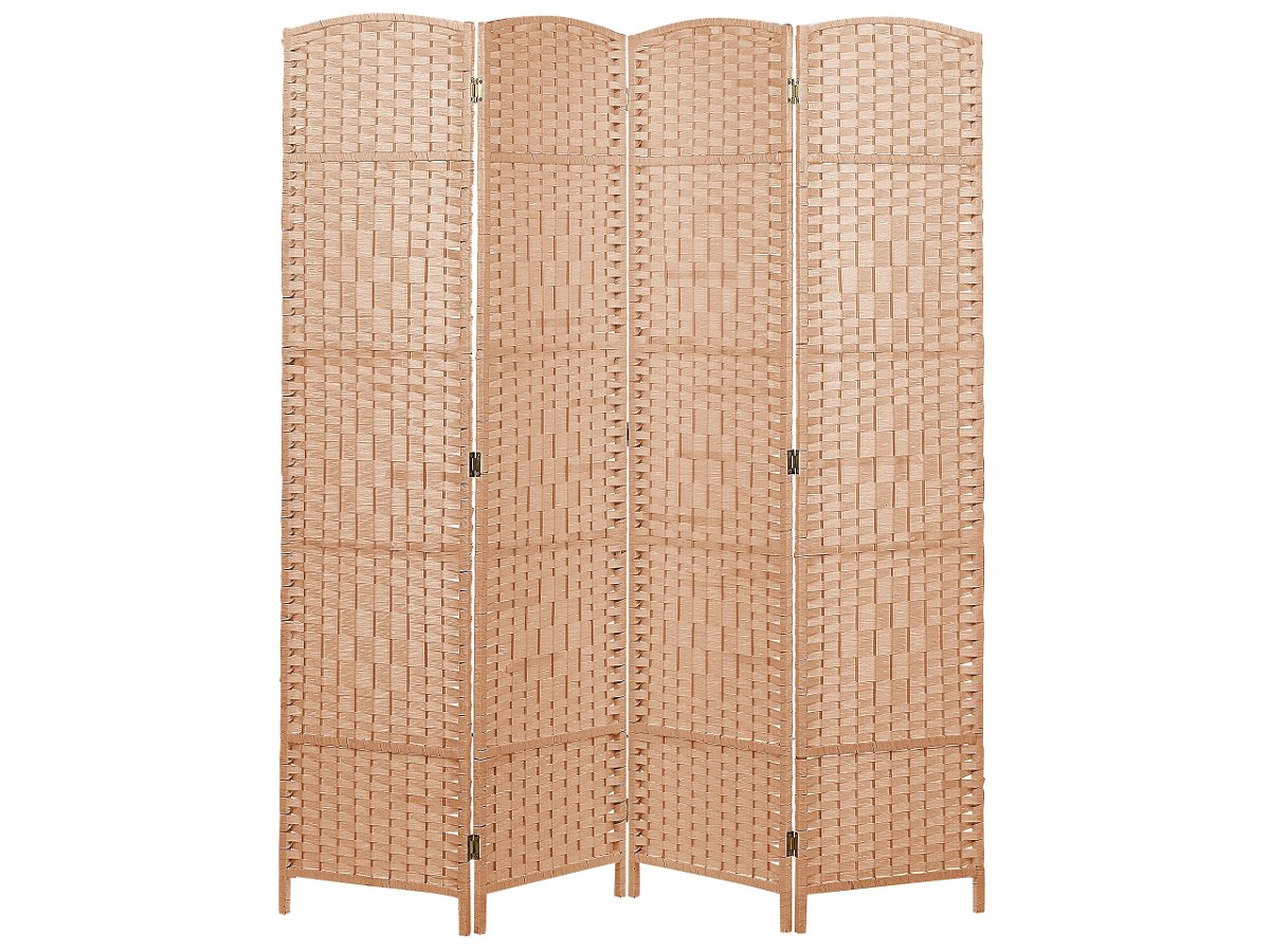 4-panelowy składany parawan pokojowy 178 x 163 cm naturalny LAPPAGO - Beliani | Sklep EMPIK.COM