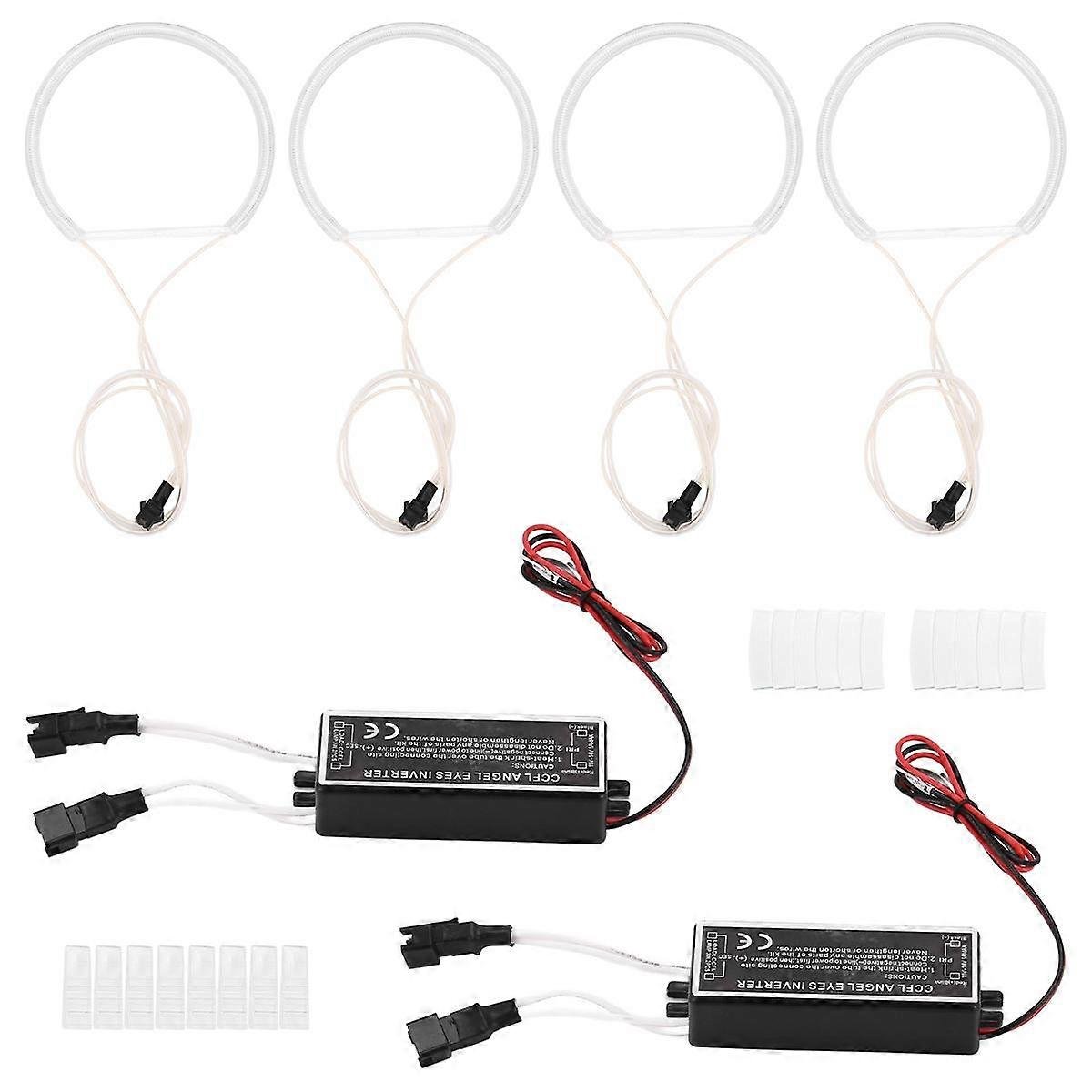 4 sztuki białych reflektorów CCFL LED Angel Eyes zestaw Halo Ring DRL kierunkowskaz CCFL lampa ...