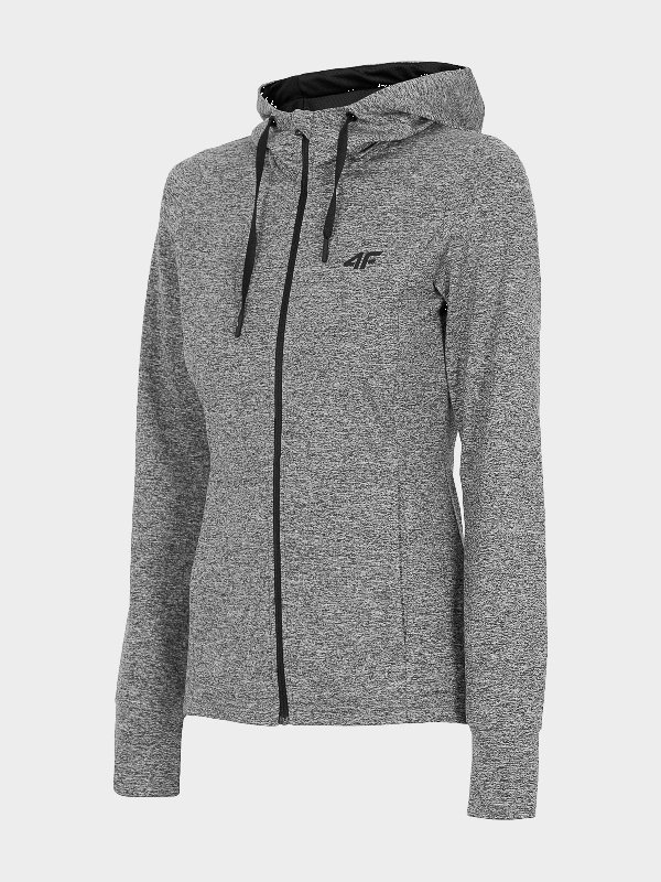 4F, Bluza sportowa treningowa damska, H4Z22-BLDF350, Szary, Rozmiar L ...