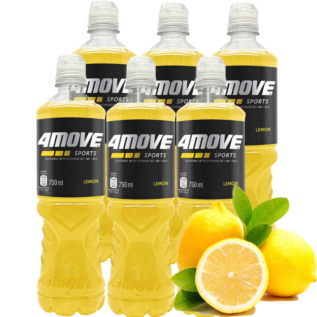 4Move Napój izotoniczny niegazowany o smaku cytrynowym 750 ml x 6 sztuk ...