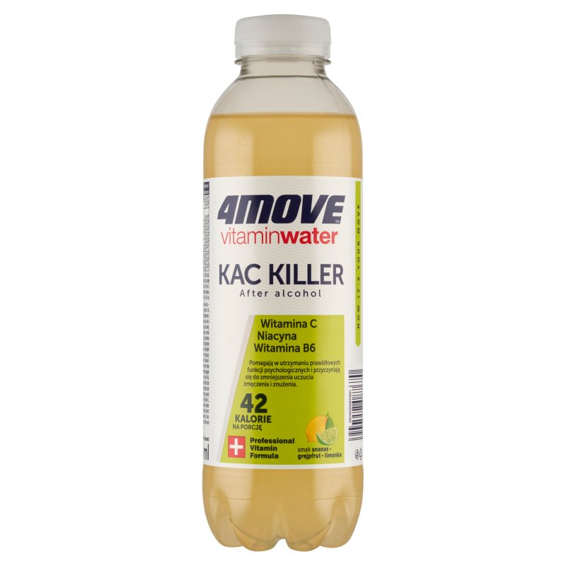 4Move Vitamin Water Kac Killer Napój niegazowany smak ananas-grejpfrut ...