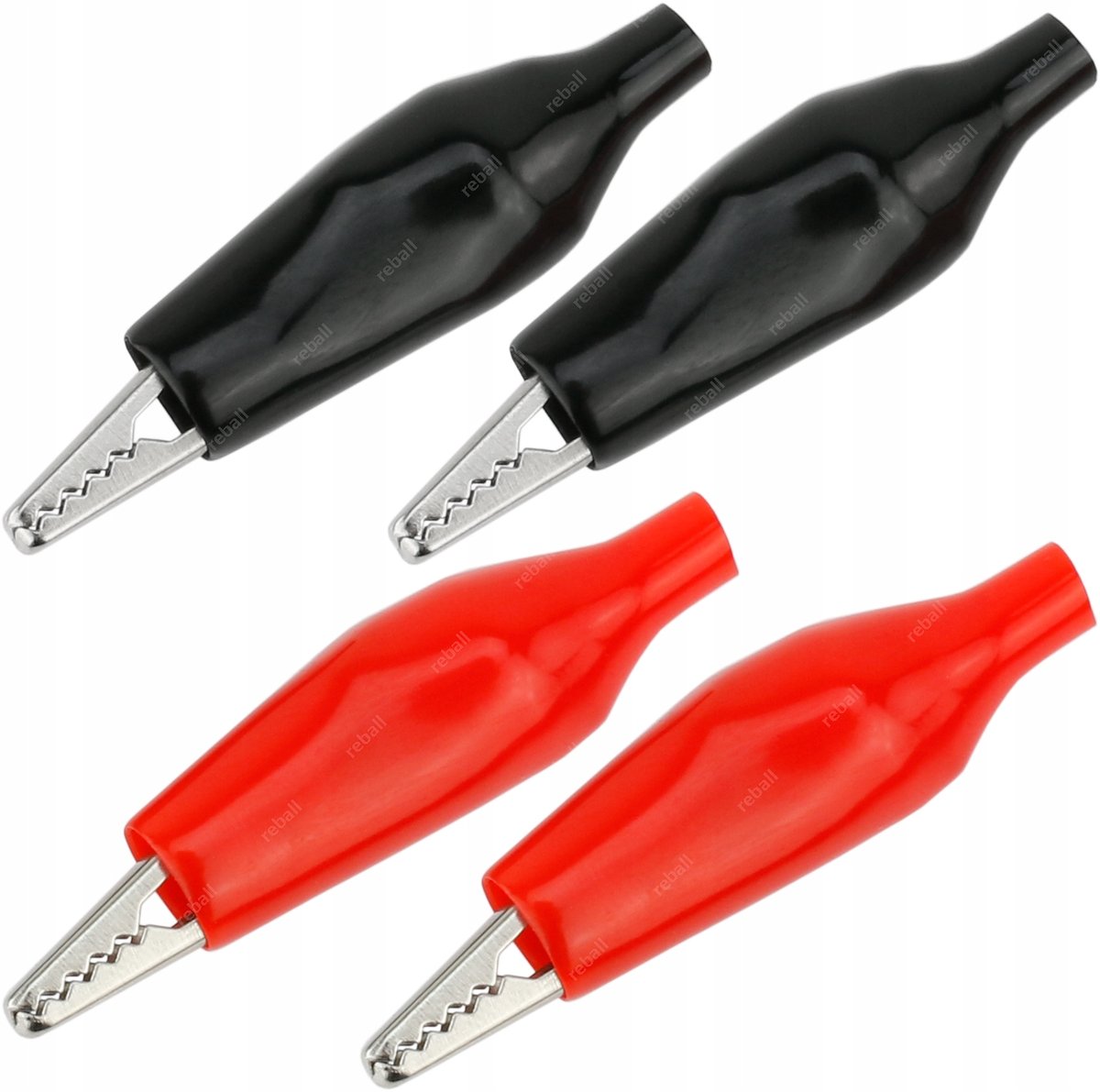 4SZT KROKODYLEK MIX 35mm IZOLOWANY NA KABEL - REBALL | Sklep EMPIK.COM