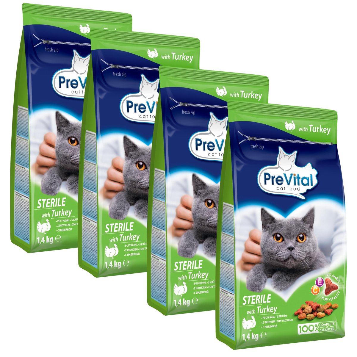 4X Prevital Dla Kotów Adult Sterile Z Indykiem 1,4Kg - Prevital | Sklep ...