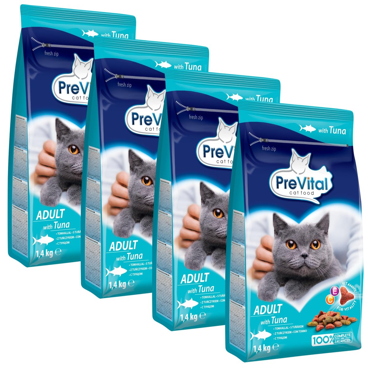 4X Prevital Dla Kotów Adult Z Tuńczykiem 1,4Kg - PreVital | Sklep EMPIK.COM