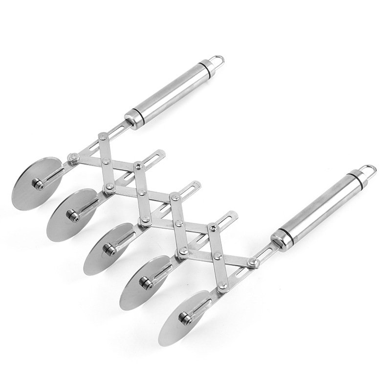 5 Wheel Pastry Cutter Stainless Pizza Slicer Multi-Round Dough Cutter ...