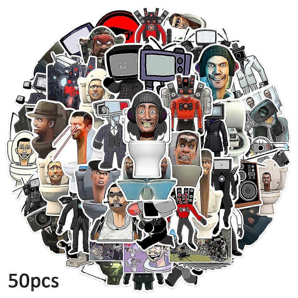 50 szt. naklejek Skibidi z motywem graffiti, wodoodporne, z tworzywa ...