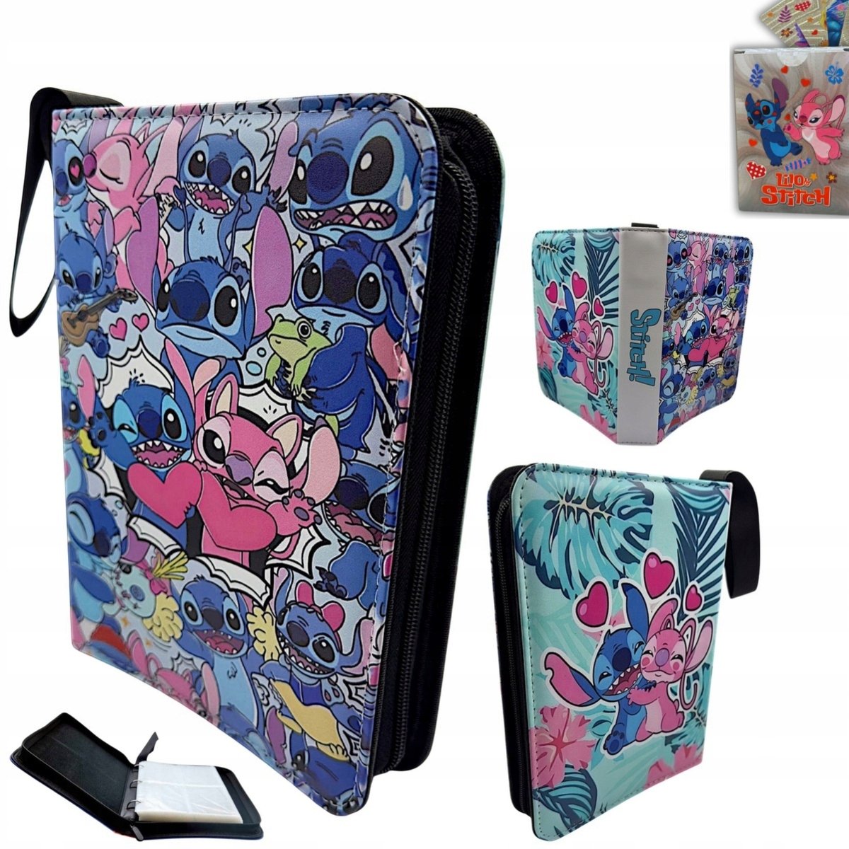 55 Srebrnych Kart + Album Na 400 Kart Lilo I Stich Klaser Segregator ...