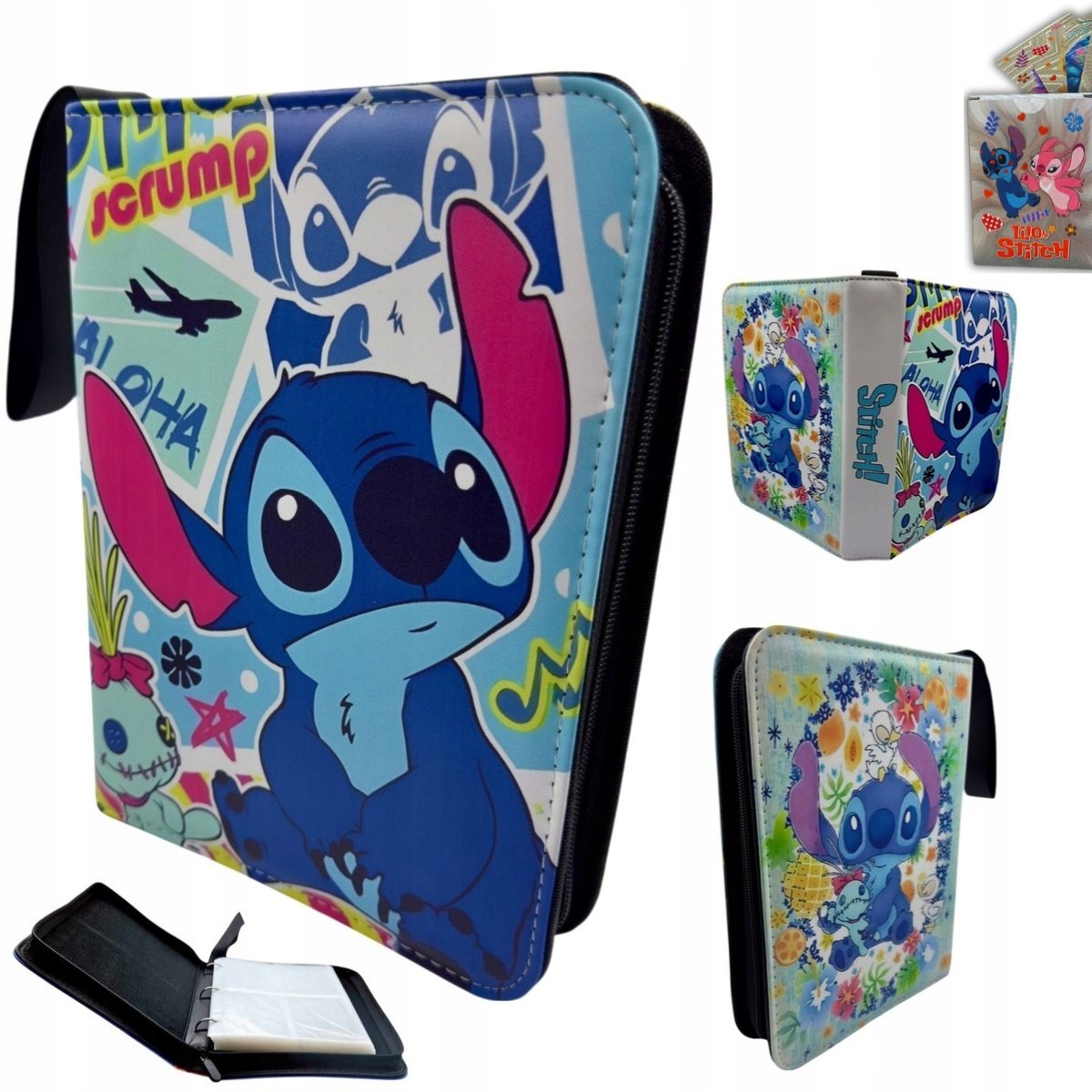 55 Srebrnych Kart + Album Na 400 Kart Lilo I Stich Klaser Segregator ...