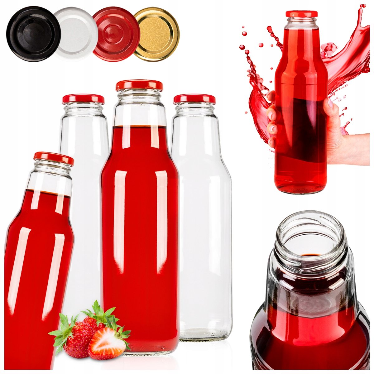 5x BUTELKI SOCZEK na SOK WODĘ NAPOJE LEMONIADĘ 750 ml z ZAKRĘTKĄ ...