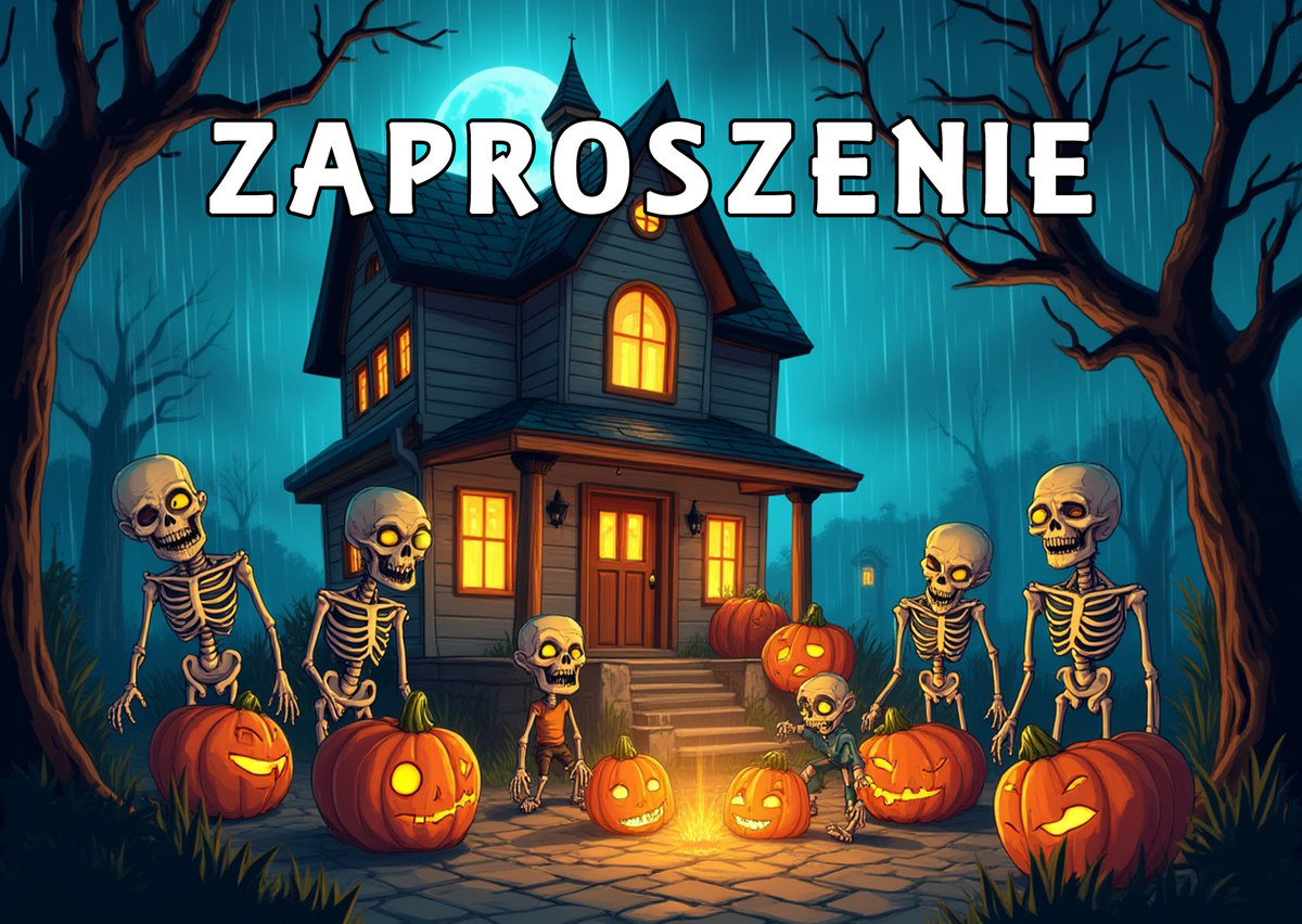 5x Zaproszenia na urodziny dla dzieci urodzinowe halloween dynie ...