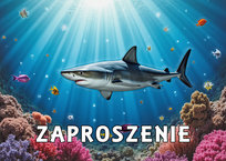 5x Zaproszenia na urodziny dzieci urodzinowe zwierzątka ryby rekin ...