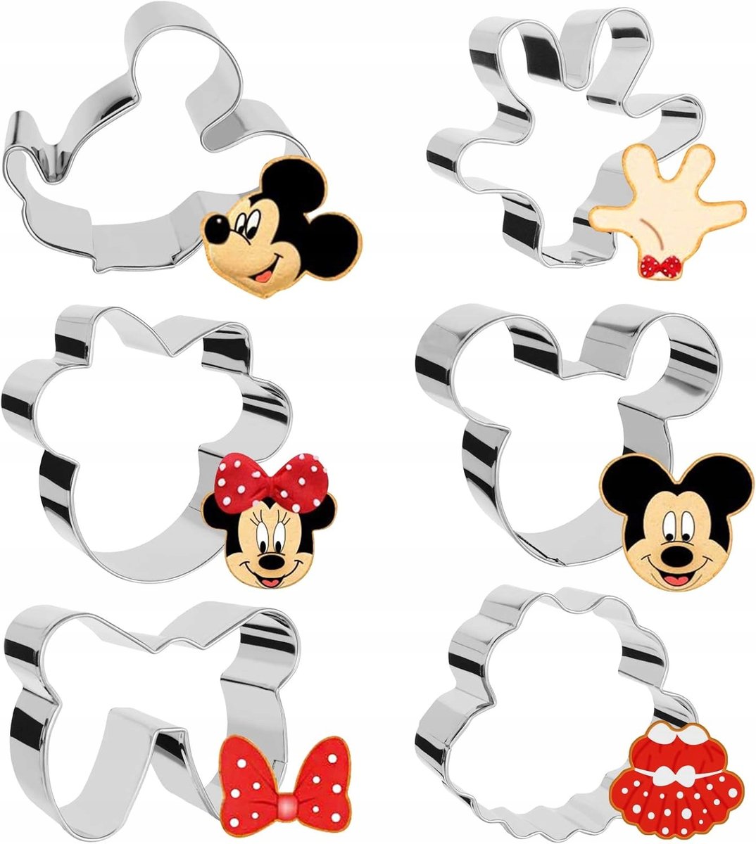 6 sztuk foremki do ciastek ze stali nierdzewnej mickey mause - bez ...