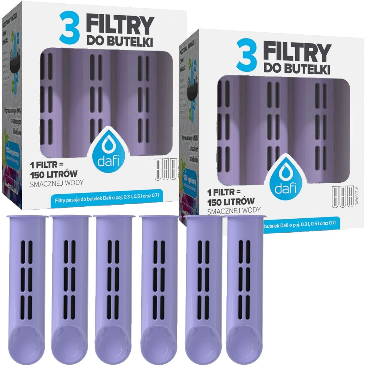 6 Wkładów filtrujących filtr do butelki DAFI SOFT SOLID Lawendowe - Dafi | Sklep EMPIK.COM