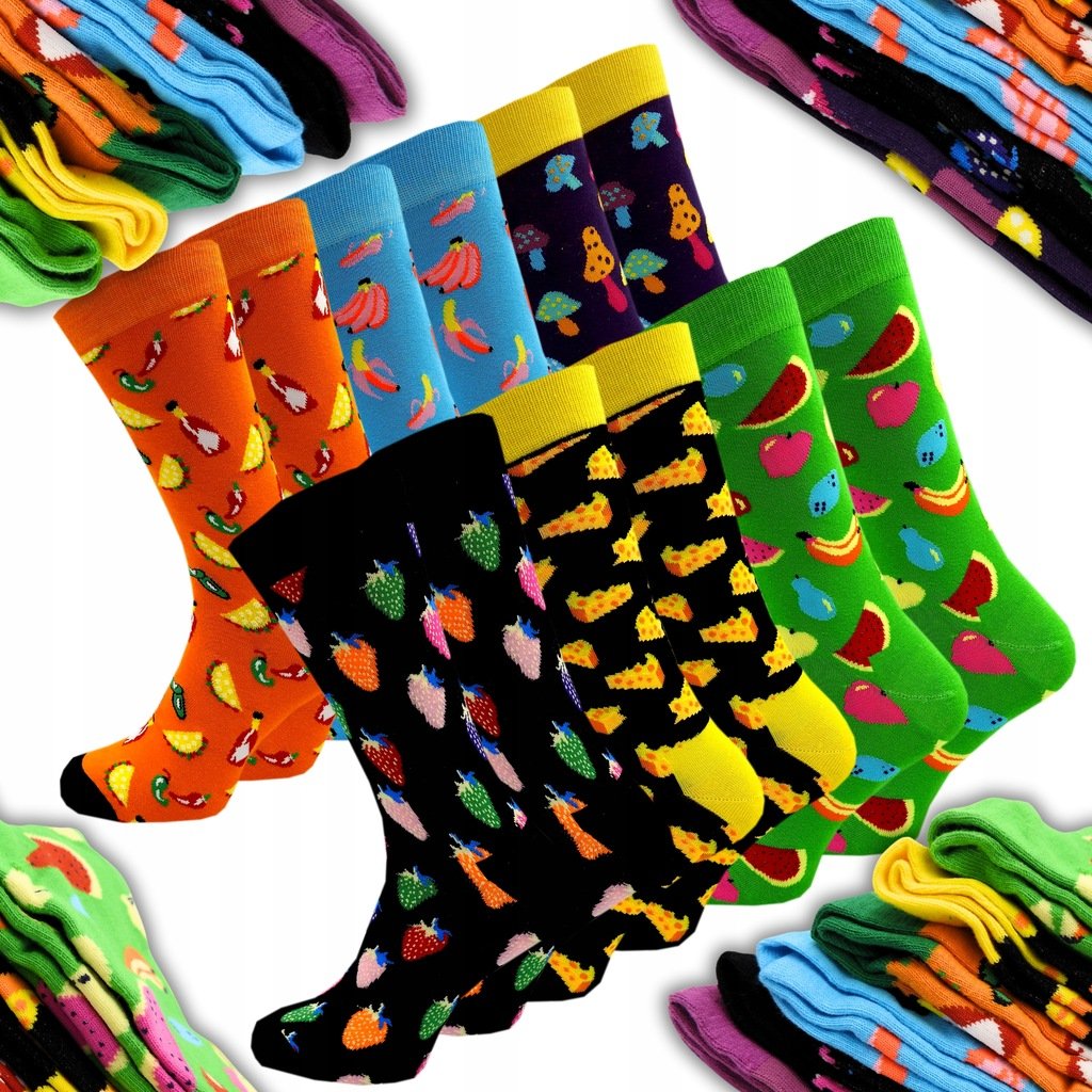6 x Skarpety Męskie Kolorowe Skarpetki Bawełniane Śmieszne Wzory 44-46 - Inna marka | Moda Sklep ...