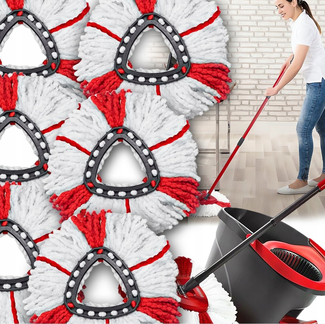 6 X WKŁAD DO MOPA VILEDA EASY WRING CLEAN TURBO OBROTOWEGO ULTRA ...