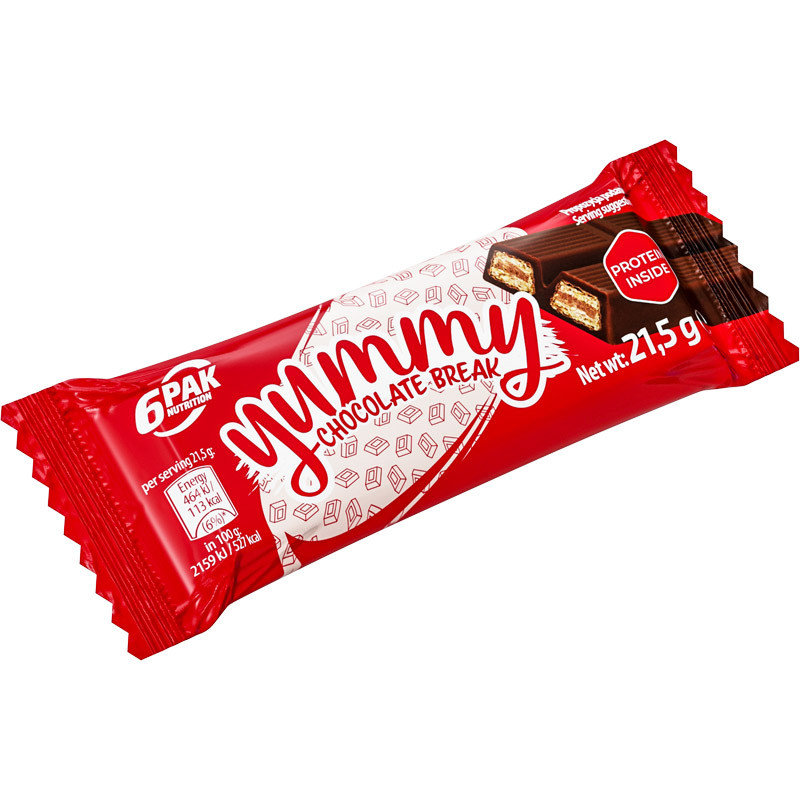 6Pak Nutrition Yummy Chocolate Break 21,5G Chocolate - 6PAK NUTRITION ...