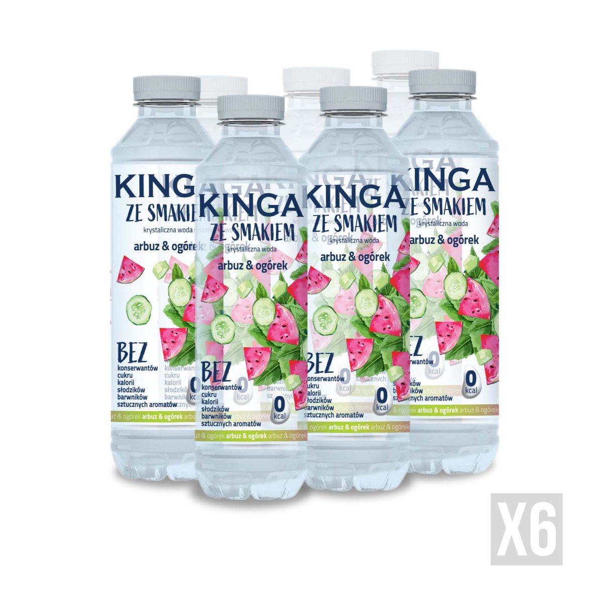 6x Kinga ze smakiem ogórek - arbuz - mięta 555ml - Kinga Pienińska ...