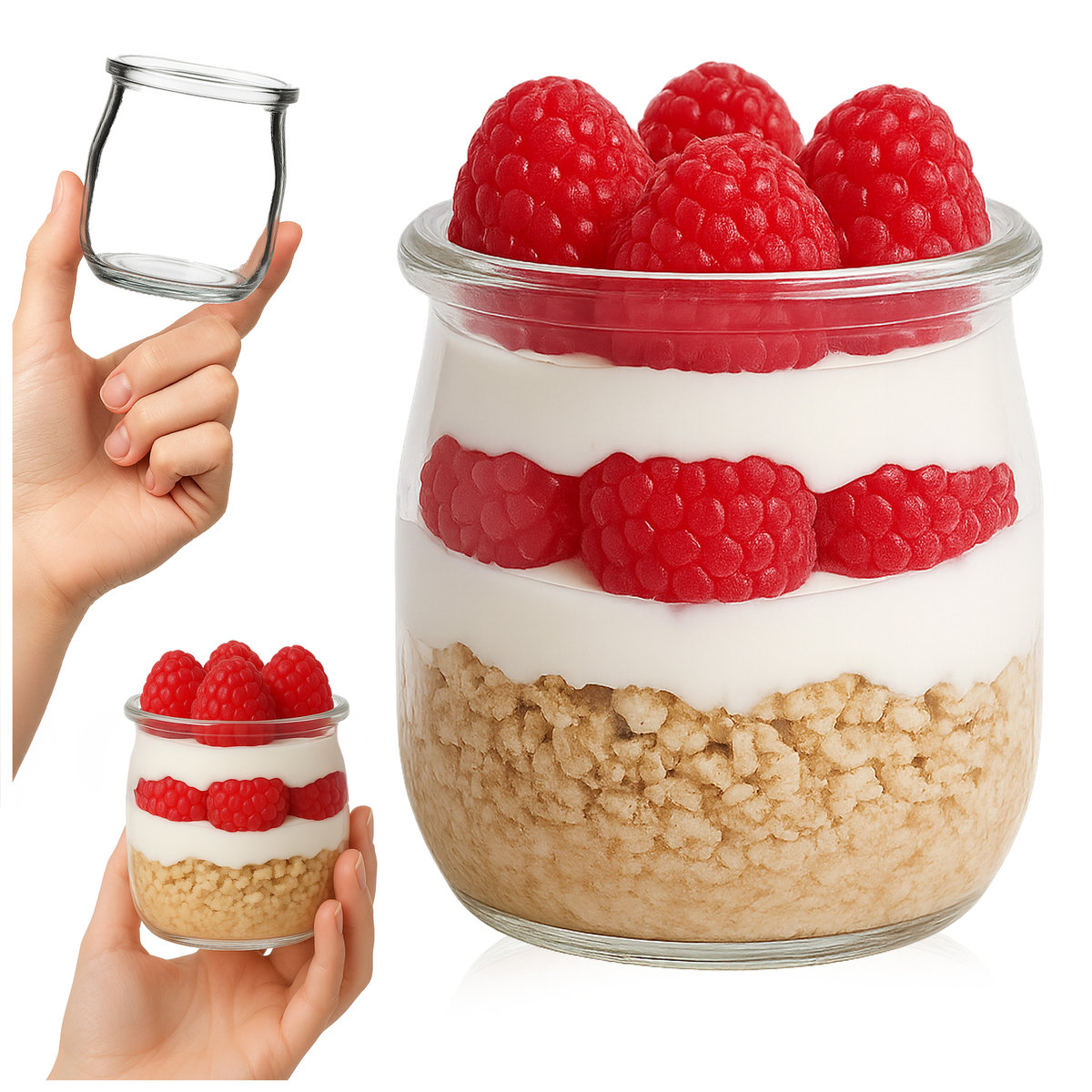 6x Słoik słoiczki na deserki pojemniki szklane do deserów 140ml GŁADKI ...