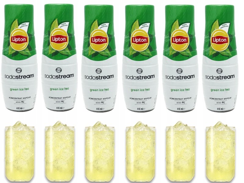 6X Syrop SodaStream Lipton Green Ice Tea Do Saturatora 9L Napoju Z ...