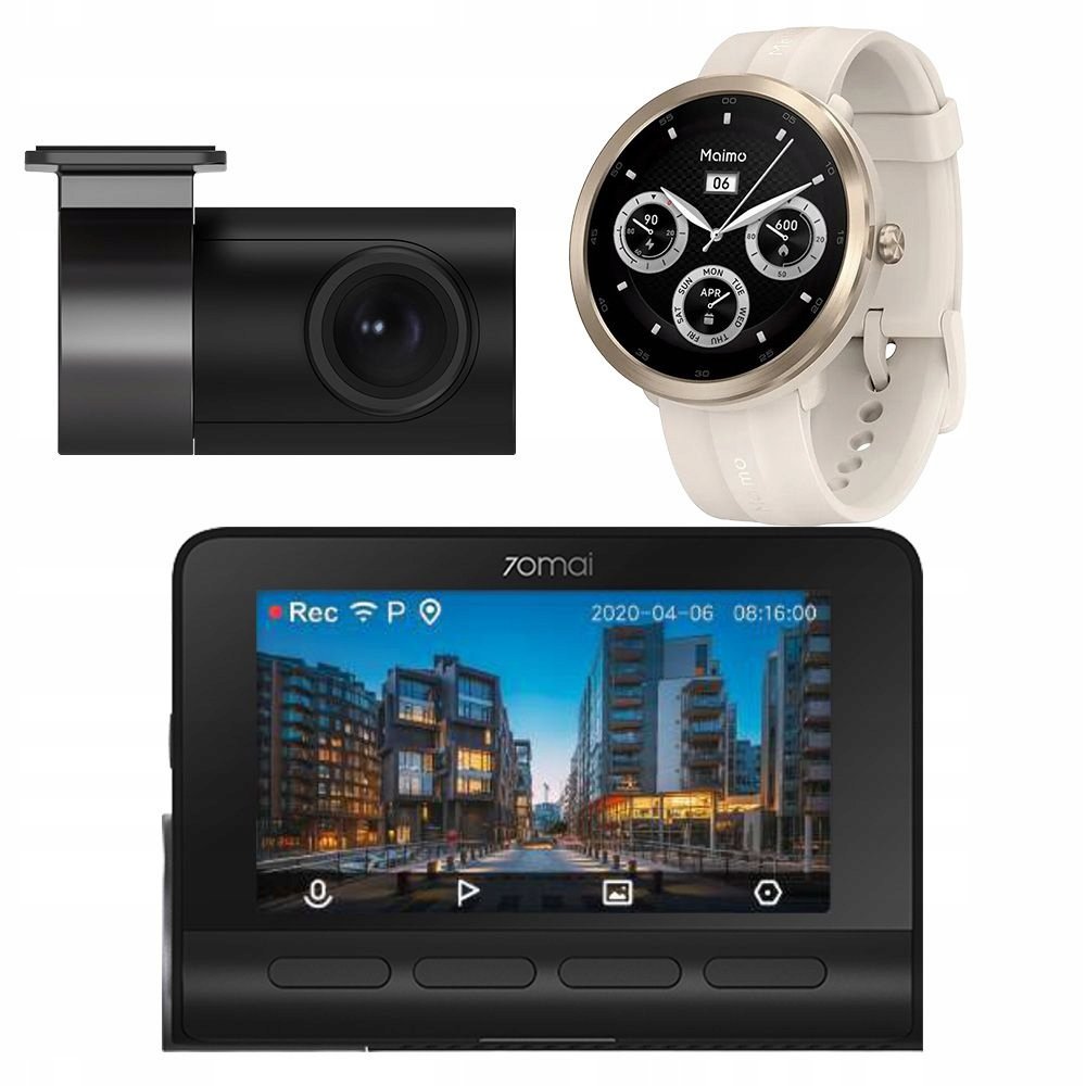 70Mai Dash Cam A800S 4K + RC06 set + 70mai Maimo Watch R Gold-GPS ...
