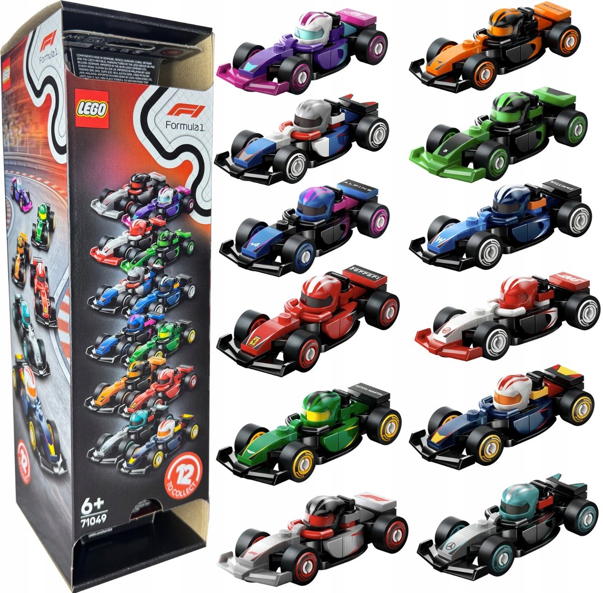 71049 - LEGO Minifigures - Kolekcjonerskie bolidy F1 - Komplet 12 szt ...