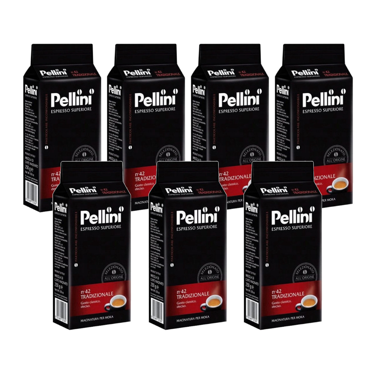 7x Kawa mielona PELLINI espresso n'42 Tradizionale 250g - Pellini ...