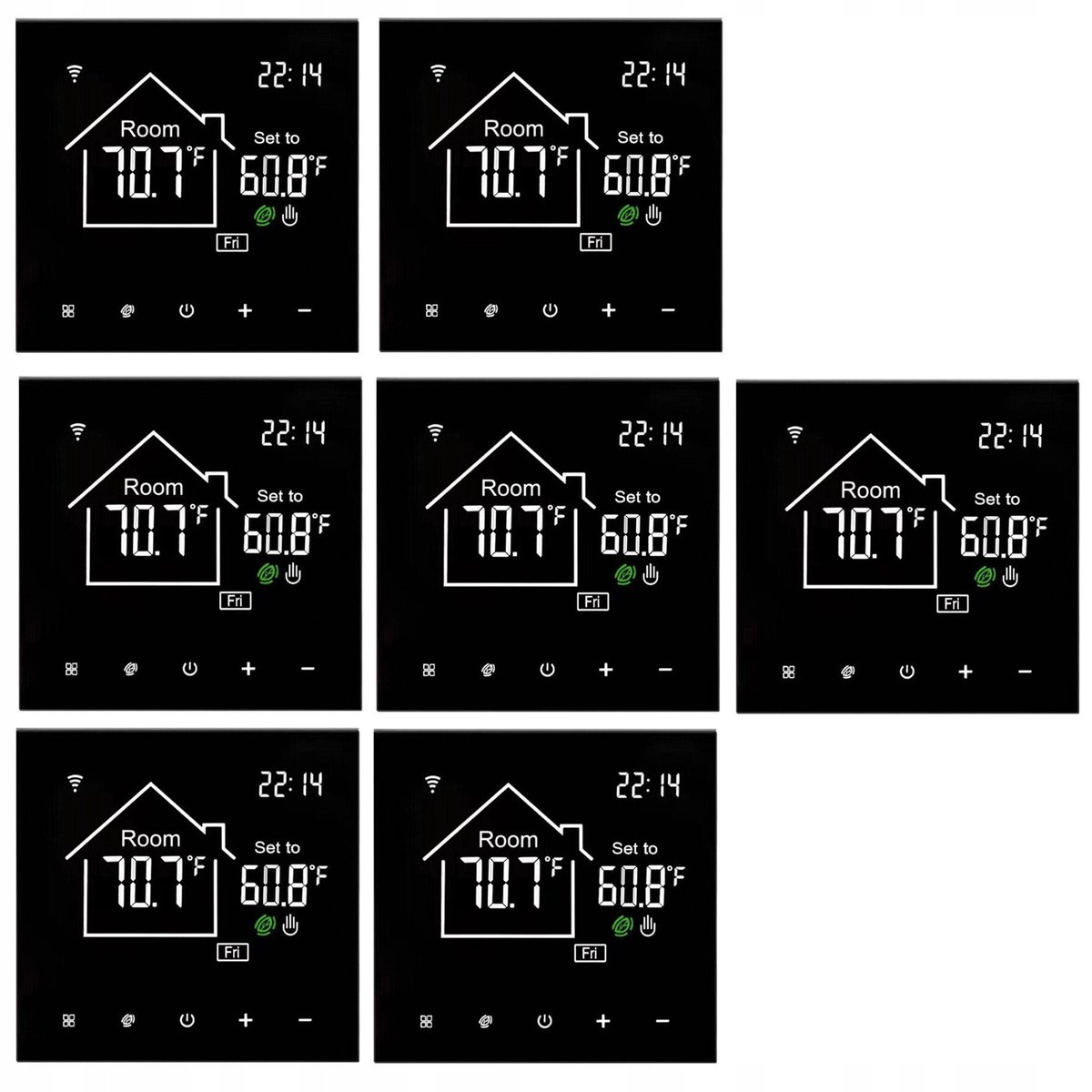 7x WiFi Programowalny inteligentny termostat TUYA WLAN AC100~250V 16A ...